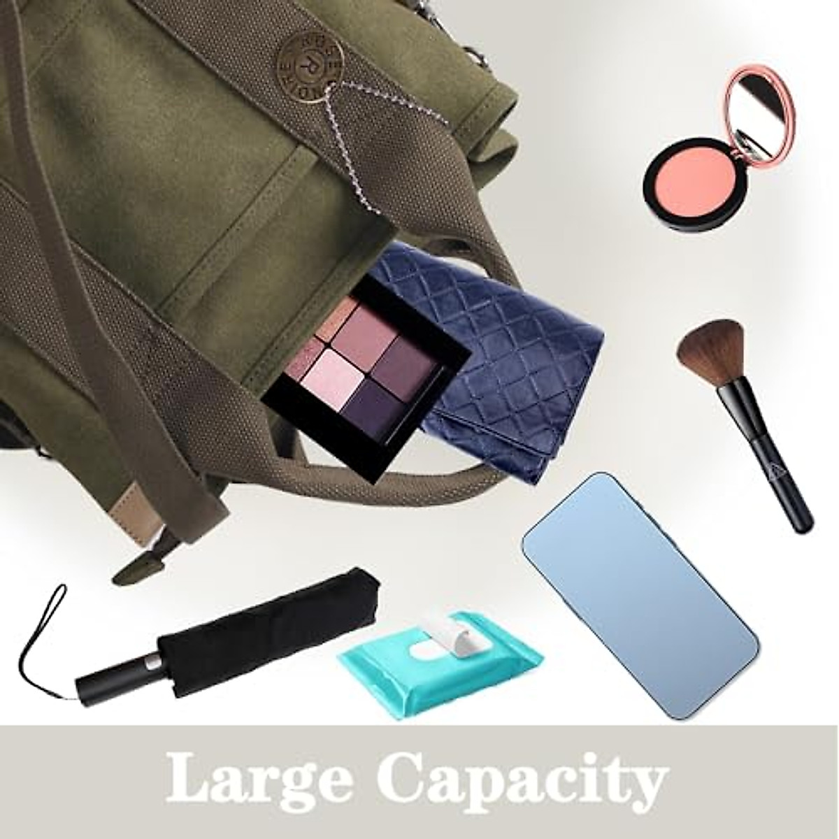 Women Small Tote Bag Handbag Satchel Bag Mini Canvas Tote Hobo Bag Fashion Stylish Crossbody Bags with Detachable Strap(Military Green)