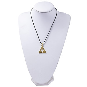 Winssigma Stainless Steel Ring for Men, Triangle Pendant Necklace Cosplay Jewelry Set for Gaming Enthusiast(Gold #6)