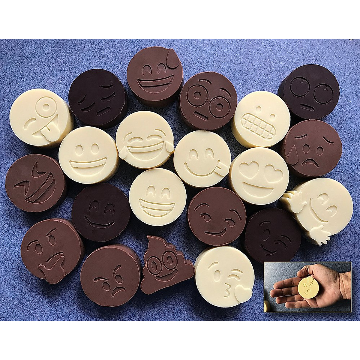 Jumbo Sized Silicone Emoji Molds - 32 Cavity 2 Pack Set by PennyCo Kitchen