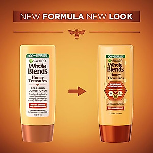 Garnier Whole Blends Honey Treasures Repairing Conditioner, for Dry, Damaged Hair, 3 Fl Oz (Travel Size), 1 Count (Packaging May Vary)