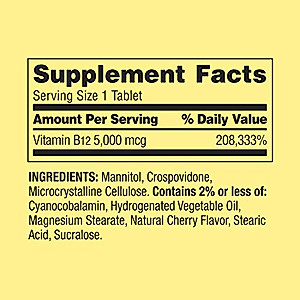 Spring Valley B12 5000mcg 300ct Metabolism Support