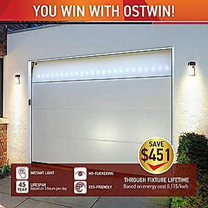 OSTWIN LED Wall Pack Outdoor Light with Photocell 18W 2256Lm 100-277V 5000K Daylight - Dusk Till Dawn Wall Pack - Outdoor Security Light - DLC & ETL Listed - 100W MH/HPS Replacement - 2 Pack