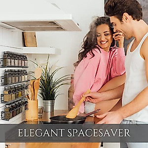 ZICOTO Premium Iron Spice Rack Organizer for Cabinets or Wall Mounts - Space Saving Set of 4 Hanging Racks - Perfect Seasoning Organizer For Your Kitchen Cabinet, Cupboard or Pantry Door