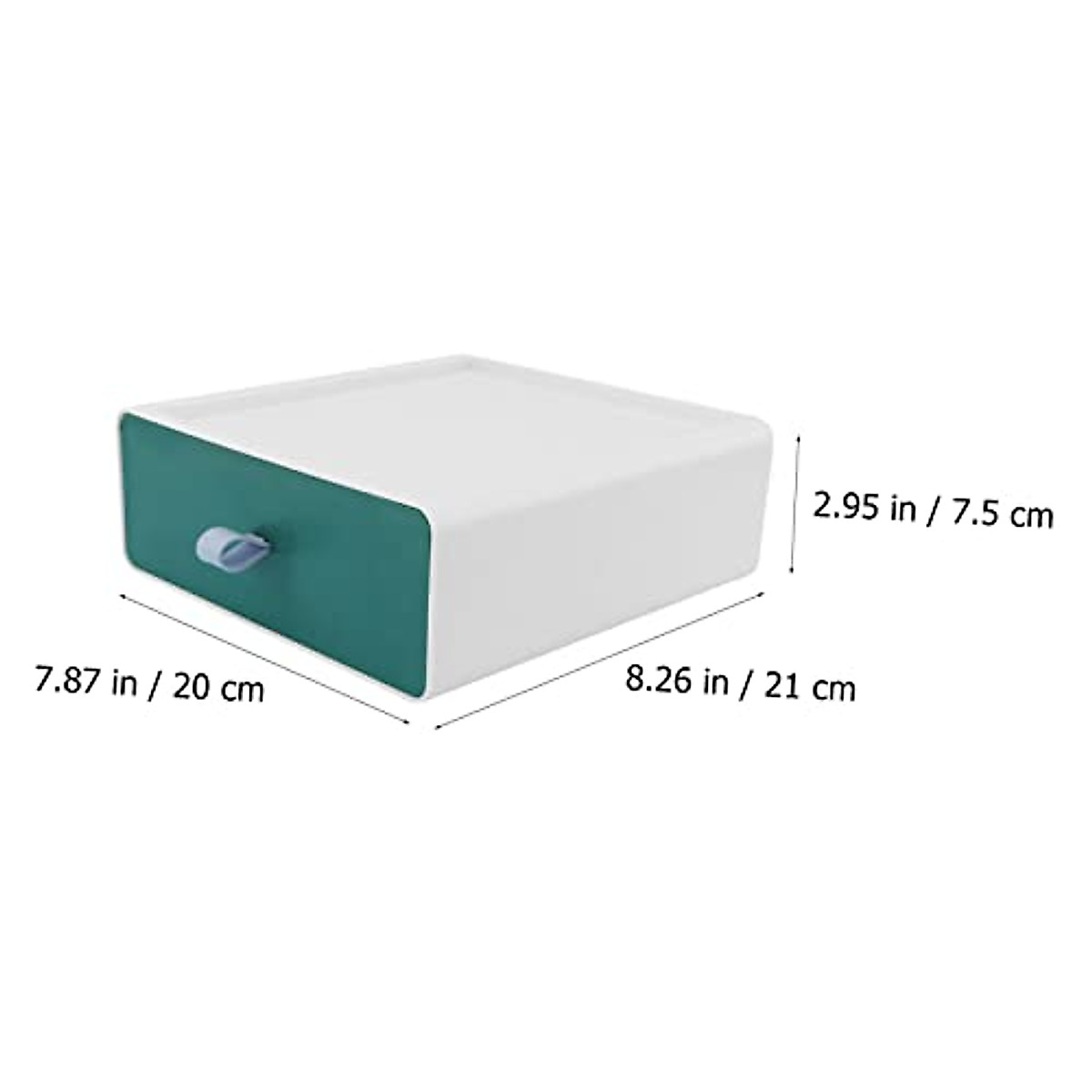 CAXUSD 1pc Storage Box Locker Sundries Container Desktop Storage Case Drawer Storage Cabinet Stocking Storage Container Single Stackable Drawer White Storage Drawers Plastic Green