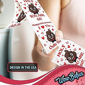 WowBefun 60th Birthday Toilet Paper, 60th Birthday Gifts for Him & Her, 60th Birthday Decorations for Her & Him, 60th Birthday Decorations or Gifts for Women & Men, 60th Birthday Party Favors