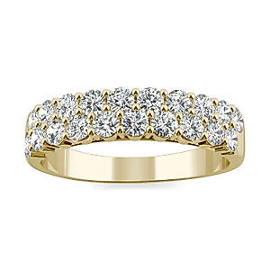 14K Yellow Gold Moissanite by Charles & Colvard 2.4mm Round Band-size 8 1.00cttw DEW