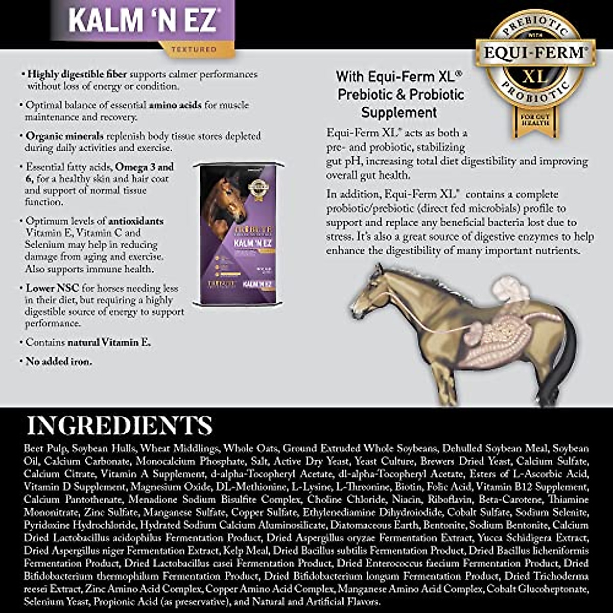 TRIBUTE Kalmbach Feeds Kalm 'N Ez Textured for Horse, 50 lb