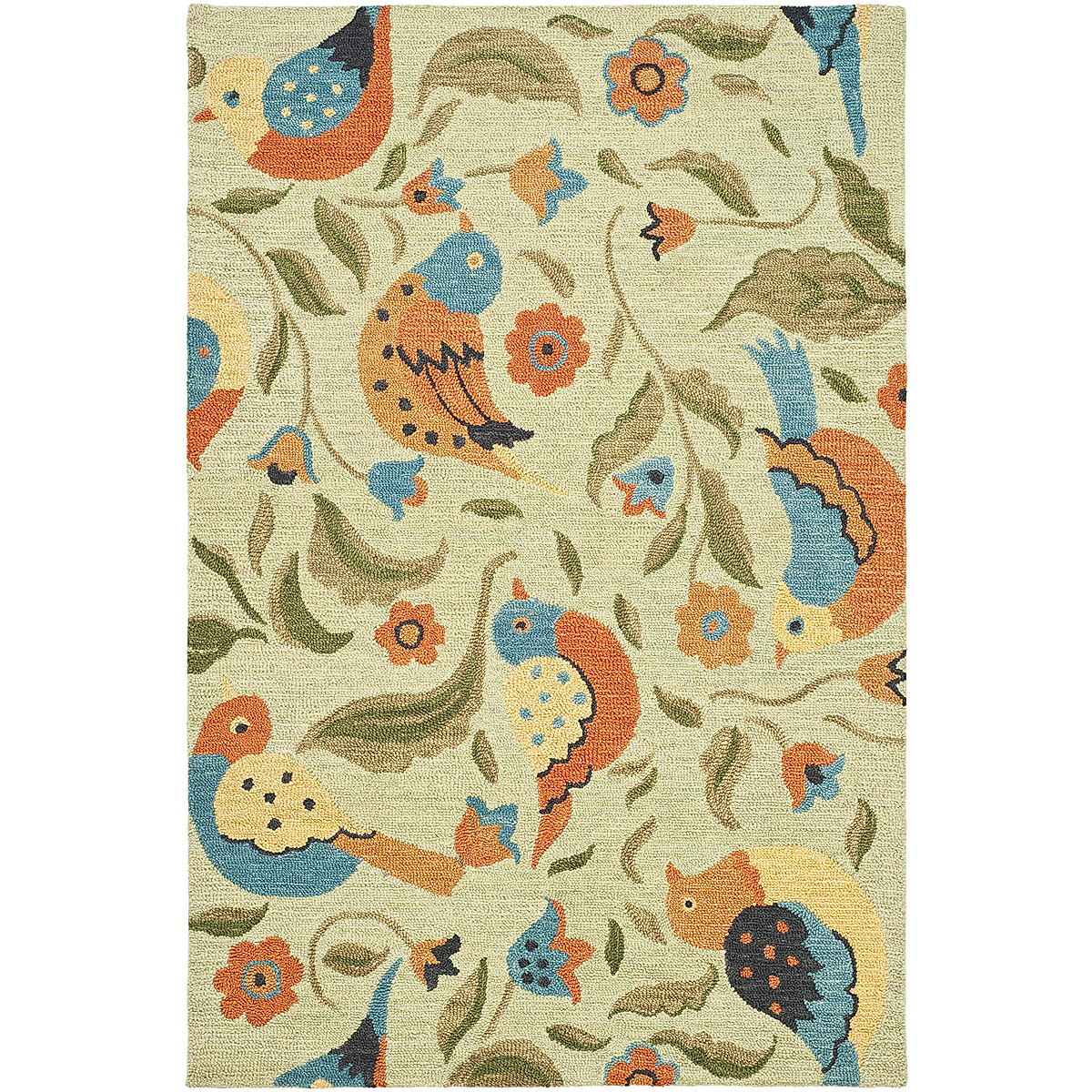 SAFAVIEH Blossom Collection 6' x 9' Sage / Multi BLM676A Handmade Premium Wool Area Rug