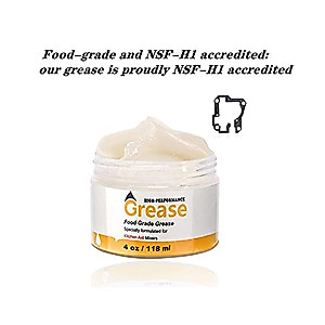 4 Oz Food Grade Grease for kitchen Aid Stand Mixer - by Huthbrother, Universally for kitchen Stand Mixer, Mixer Gear Attachments, Include Gasket 9709511 4162324 With Spatula, NSF-H1 Accredited.