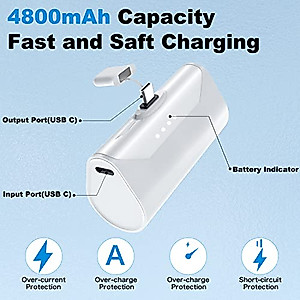 NiUB5 Portable Power Bank - 4800mAh Mini Portable Charger, USB-C Small Battery Pack Charger Compatible with Samsung Galaxy Android Phones
