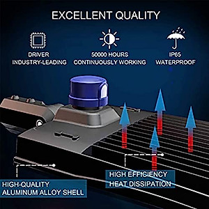 OSTEK 300W LED Parking Lot Lights with Dusk-to-Dawn Photocell Commercial Area Lighting Fixture 42000LM - Waterproof IP65 5000K LED Shoebox Light with Slip Fitter Mount 100-277V (300)