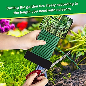 nonoWin Garden Twist Ties Soft Rubber Reusable Wire Plant Support Heavy Duty for Gardening Trees Tomatoes Vines Climbing Plants(2PCS X 32.8feet Total 65.6feet, Green)
