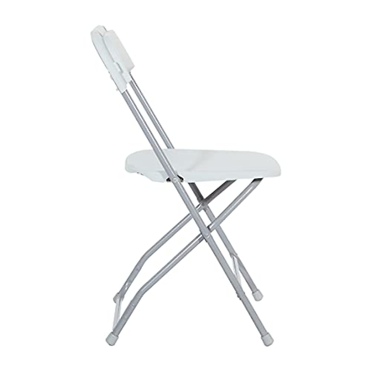 Office Star Resin 5-Piece Folding Square Table and Chair Set, Light Grey