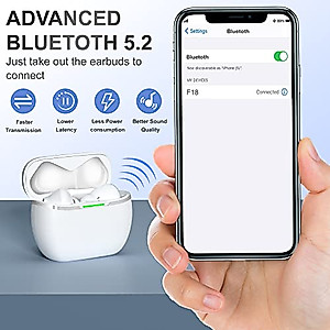 CKFN Wireless Earbuds Active Noise Cancelling, ANC in-Ear Headphone IPX7 Waterproof Bluetoth 5.2 Stereo Earphone, Transparency Mode, 4-Mics ENC Call Clear, 40H Playtime Deep Bass for Office Sport