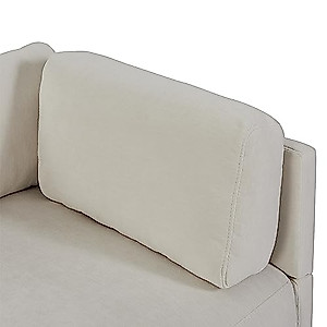 Eafurn 102.4" Reversible Sectional Sofa with Extra Wide Chaise Lounge,3-Seater L-Shape Corner Couch w/Moveable Ottoman and Arm-Pillows,Comfy Upholstery Sofa & Couches for Living Room