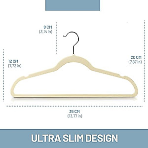 AWENN - Velvet Kids and Babies Clothes Hangers for Closet. Non Slip Kids Clothing Hangers with 360 Degrees Swivel Hook (Beige, 10 pcs)