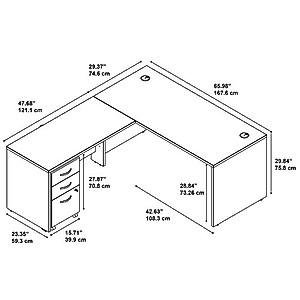 Bush Business Furniture Series C L Shaped Desk with 48W Return and Mobile File Cabinet, 66W, Hansen Cherry