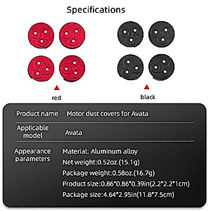 Aluminum Alloy Motor Cover for DJI Avata Drone Engine Protector Cap Dustproof Moisture-Proof Protective Cap RC Quadcopters Drones Accessories EWB 9637 (Black)