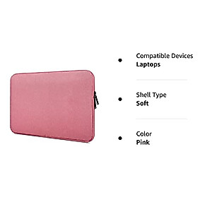 11-11.6-12 Inch Waterproof Laptop Sleeve Bag Compatible with MacBook Air 11.6/MacBook 12 Inch, Acer Chromebook R 11,HP Chromebook 11, Lenovo ASUS Samsung Chromebook 11.6 inch Notebook Tablet Case,Pink