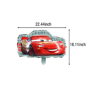 7PCS Cars Lightning McQueen Foil Balloons for Boys Birthday Baby Shower Racing Car Theme Party Decorations