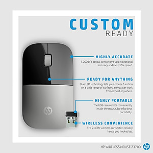 HP Wireless Mouse Z3700 (7UH87AA, Natural Silver)