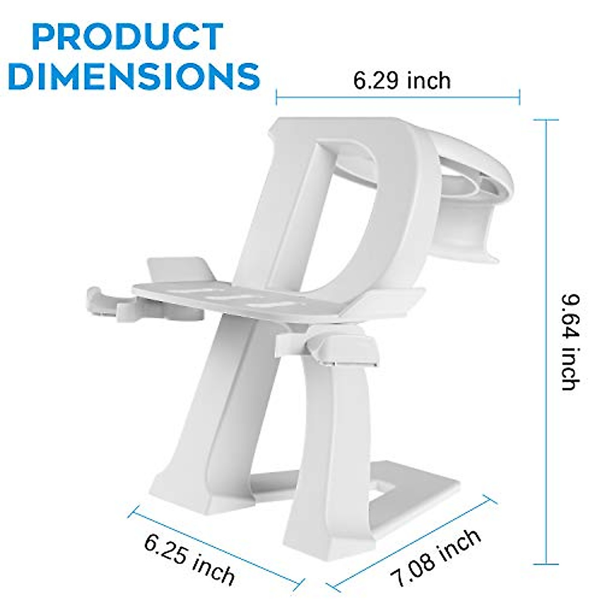 Orzero (1 Set) VR Mount Stand Compatible for Quest 2, Quest, Rift, Rift S, Pico 4, Valve Index, HTC Vive VR Headset, Controller Hook Display Holder - White