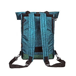 TOURBON Nylon Roll-top Clip-On Bike Panniers Women's Shoulder Tote Bag (Blue)