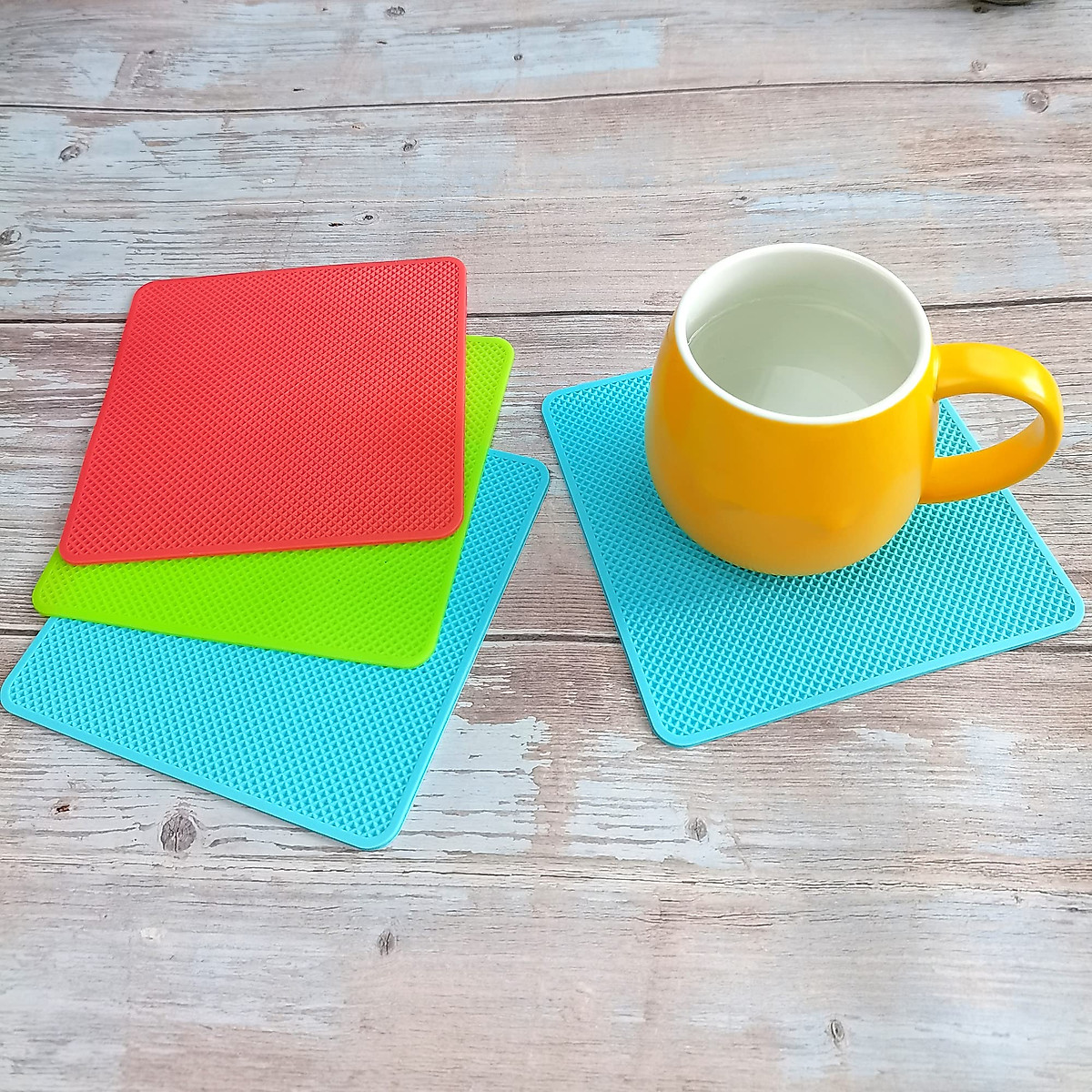 Otstar 4pcs Jar Opener Gripper Pads for Weak Hands Senior with Arthritis, No-slip Multi-Purpose Silicone Rubber Jar Lid Openers