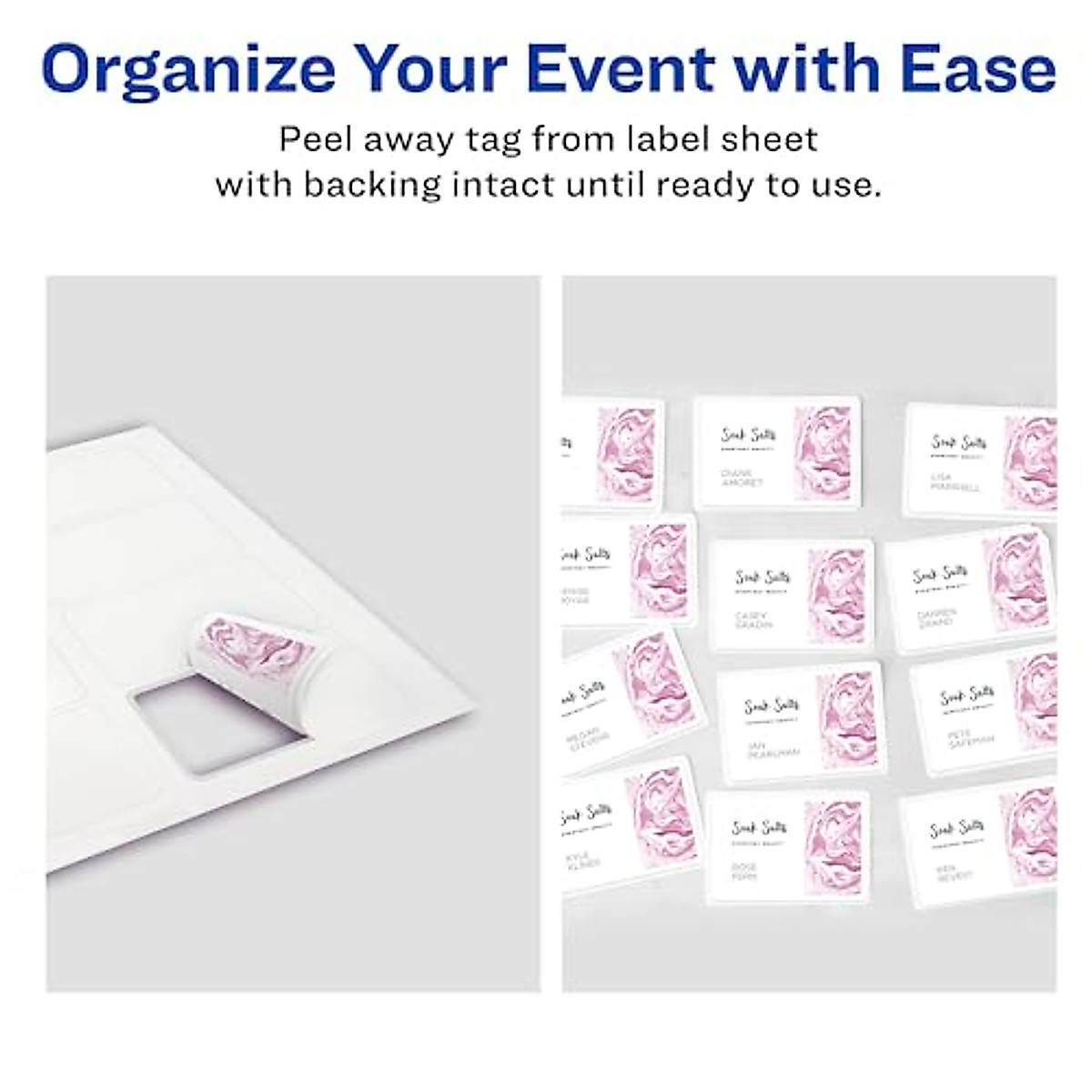 Avery Flexible Printable Name Tags, 2-1/3" x 3-3/8", Matte White, 160 Removable Name Badges (8395)