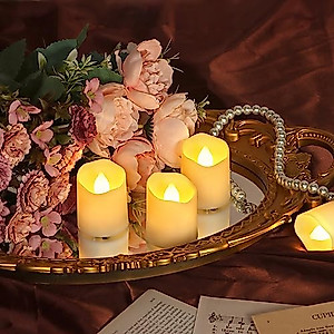 FREEPOWER Rechargeable Realistic Flameless Flickering Tea Light Candles Battery Operated, with Remote Control Cycling 24 Hours Timer, for Romantic Home, Christmas Decoration,Pack of 6.