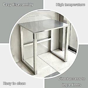 Stainless Steel Workbench Warehouse Packing Table Household Shelving Fish Tank Rack Commercial Kitchen Preparation Table Thickened Stainless Steel Metal Table Sturdy and Stable