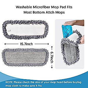 MEXERRIS Microfiber Spray Mop Pads Replacement Head for Wet Dry Dust Mop, Reusable Washable Mop Heads Refills Compatible with Bona Floor Care System for Kitchen Home Commercial Floor Cleaning -5 Pack