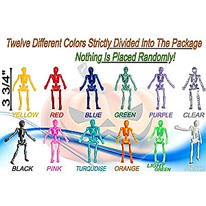 UpBrands 144 Party Favors for Kids Stretchy Skeleton Bulk Set, 12, Kit for Birthday's, Halloween, Goodie Bags, Easter Egg Basket, Pinata Filler, Small Toys Classroom Prizes