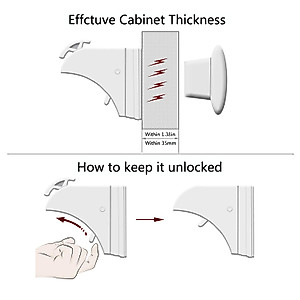 Norjews Child Safety Adhesive Magnetic Cabinet Locks (20 Locks and 3 Keys), Easy Install in Seconds, No Screws or Drilling, Invisible Baby Proof Locks for Cabinets and Drawers