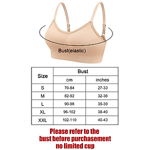 4 Pieces Neck Bralettes Wireless Cami Bra Tank Top Bra Sports Bra for Women Girls (Black, Green, Dark Grey, Pink,Small)