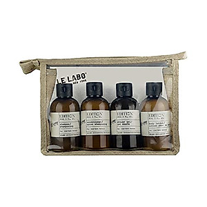 EDITION Le Labo Bath and Body Set - Signature Black Tea Scent - Includes Shampoo, Conditioner, Shower Gel and Body Lotion in Reusable Canvas Pouch - 3 oz. Bottles