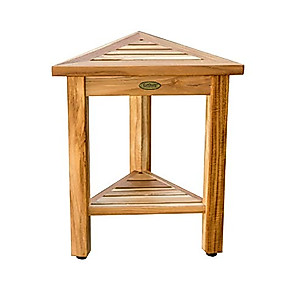 EcoDecors ED977 Flexi Corner Shower Stool, Natural