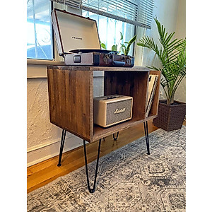 Table For Record Player Stand Cabinet MCM Mid Century Modern with Hairpin Legs