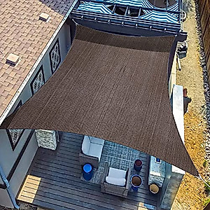 SUNLAX Sun Shade Sail, 6.5'x 9'10'' Brown Rectangle Canopy Shades for Outdoor Patio Pergola Cover Sunshade Sails UV Blocking Canovas Covers