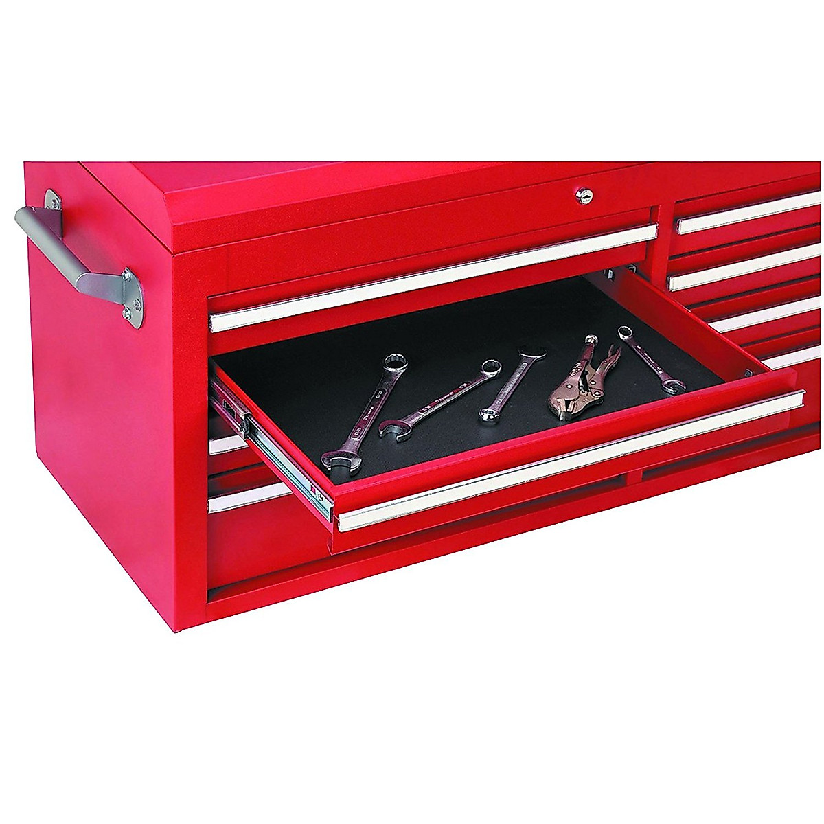 Smart Design Shelf Liner with Master Tool Box Grip Adhesive - Set of 6 - Wipes Clean - Cutable Material - Non Slip Design - for Shelves, Drawers, & Flat Surfaces - Kitchen - 22 Inch x 11 Inch - Black