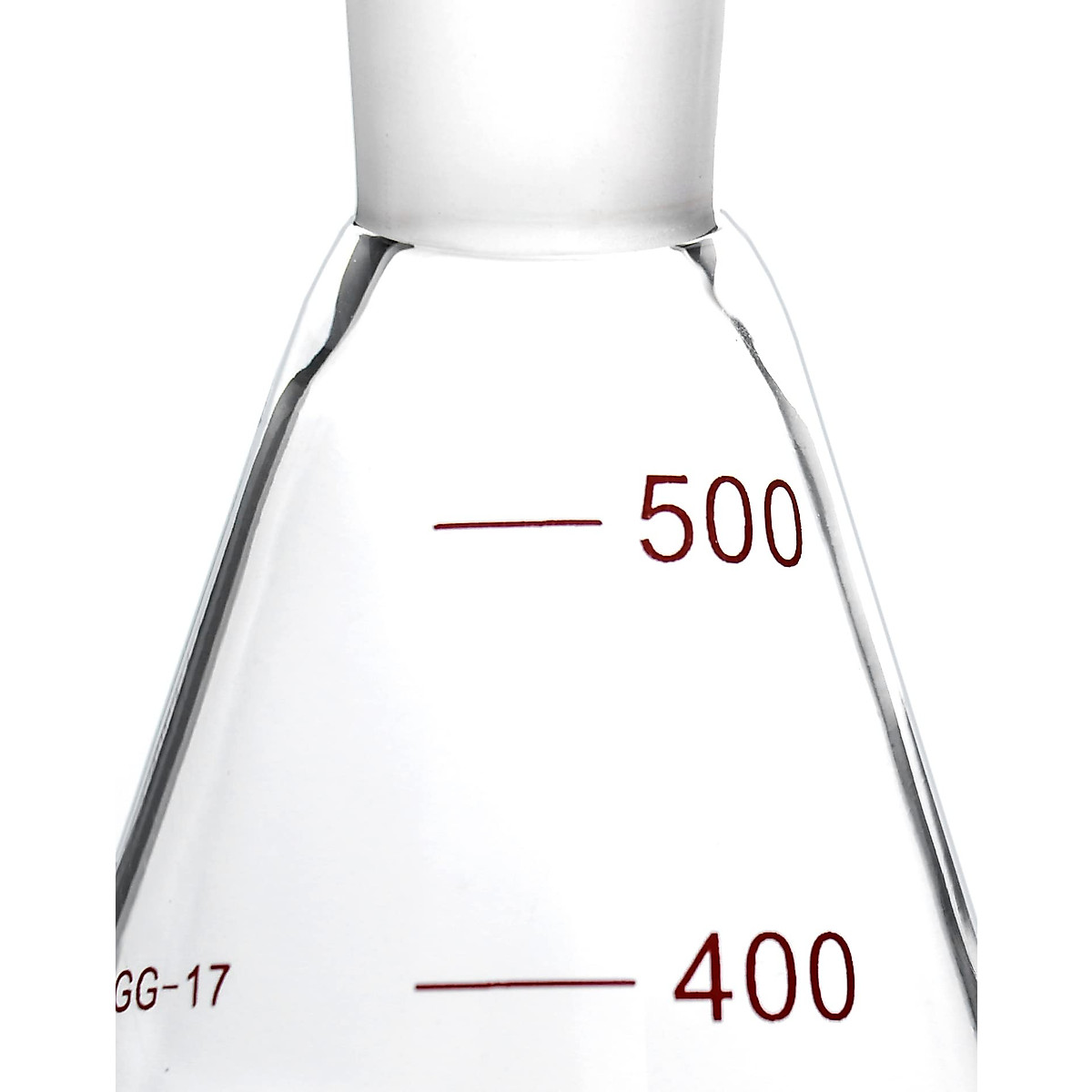 QWORK 500 mL Borosilicate Glass Erlenmeyer Flask, Thick Wall Flask with 24/40 Outer Joint