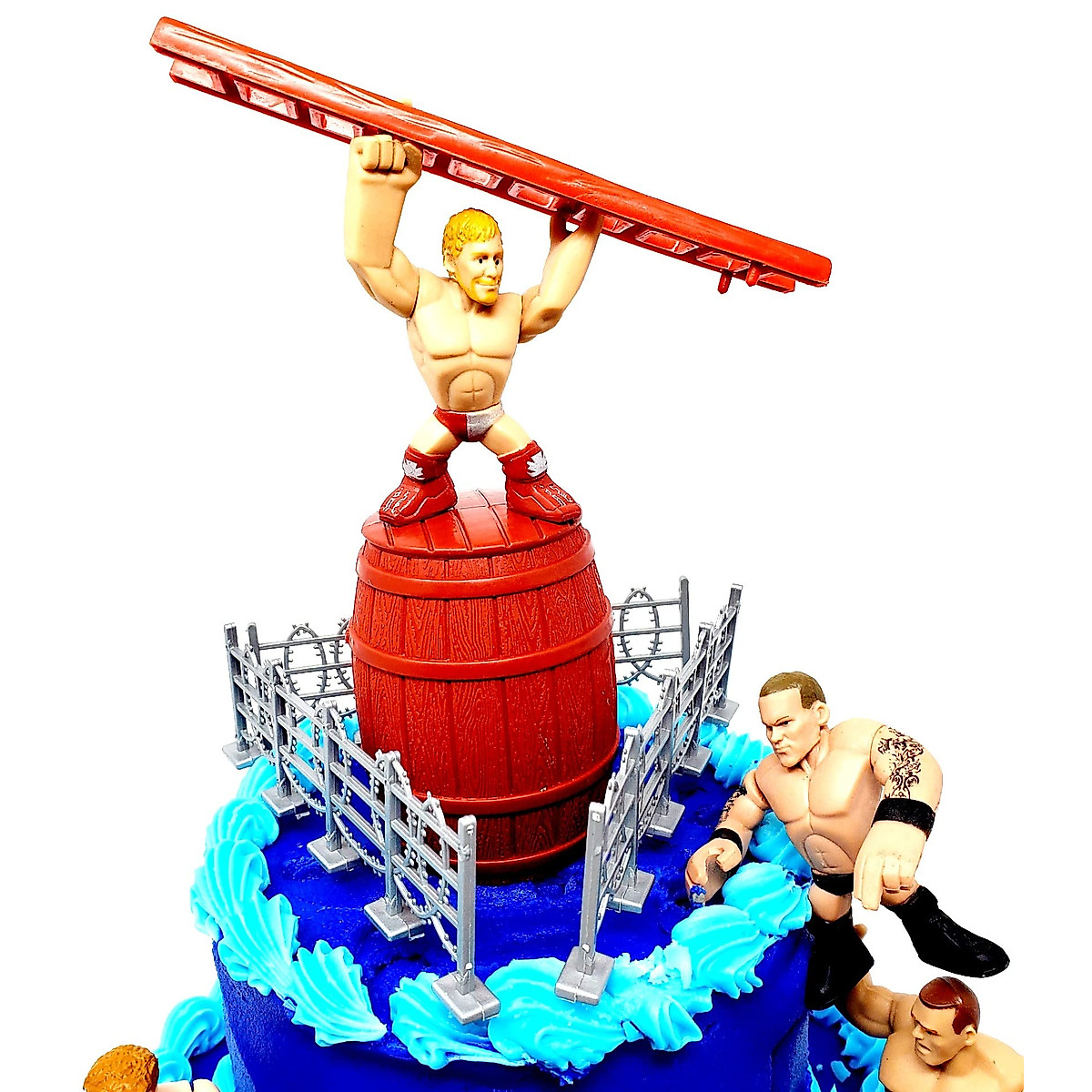 Wrestler Rumblers Wrestling Action Cake Topper With Random Wrestler Figures And Accessories (Unique Design)