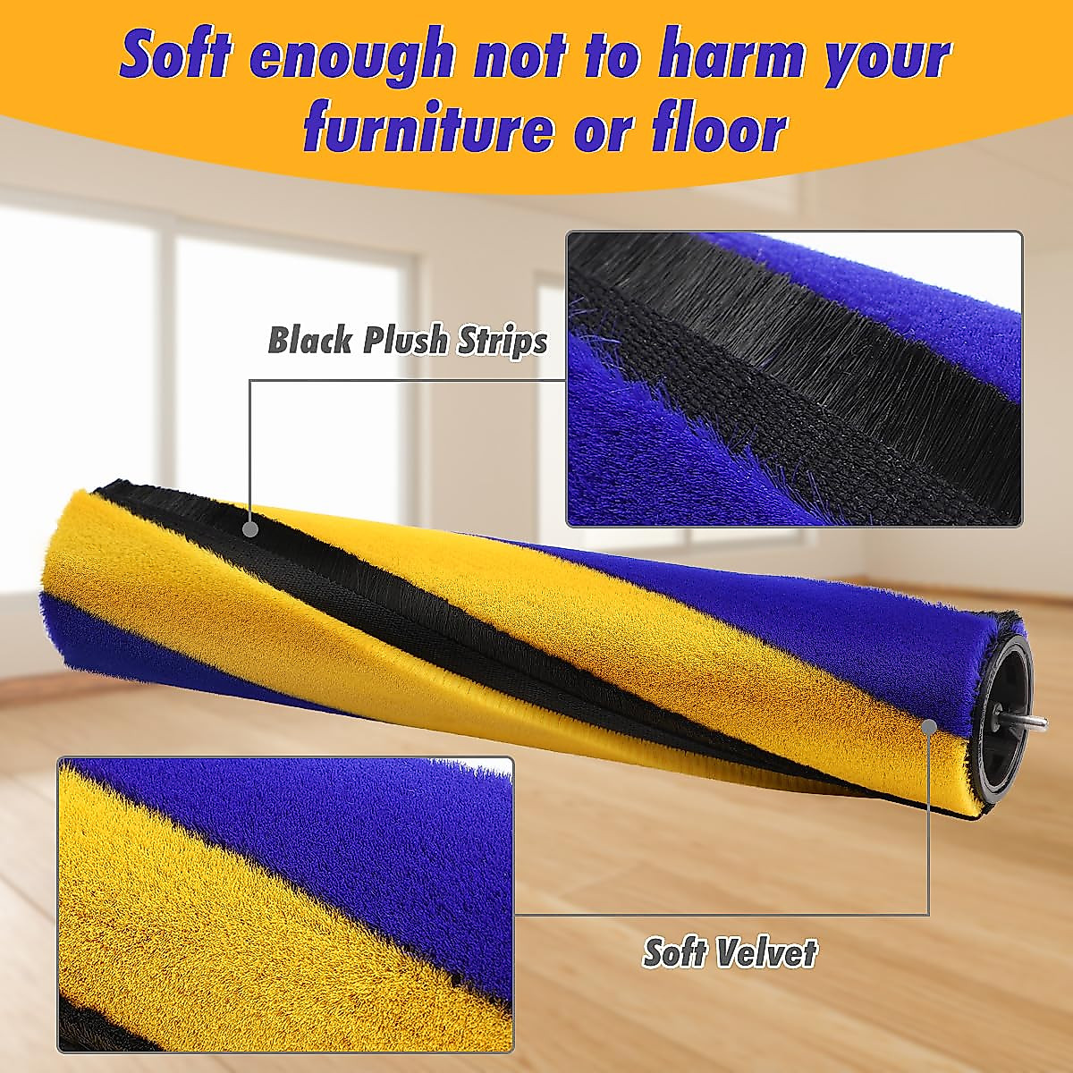 Soft Roller Brush Replacement Compatible with Dyson V8 Slim V10 Slim V12 Detect Slim V15 Detect Slim, Roll Bar Vacuum Attachments Cordless Vacuum Cleaner Head Brushroll Cleaner Part No.971634-01