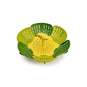 Joseph Joseph Bloom Folding Steamer Basket for Vegetables, Green