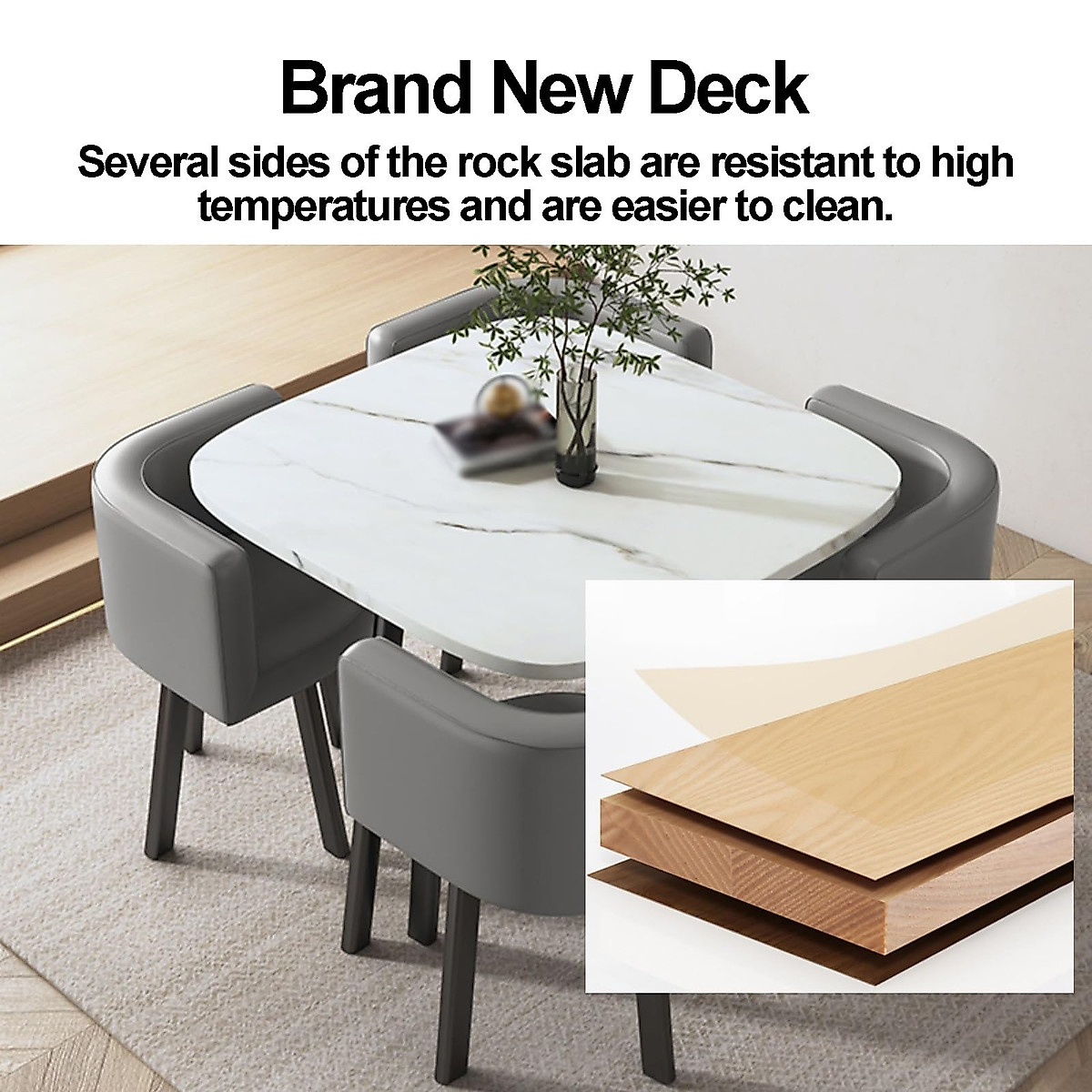 Kitchen Bar Table And Chair Set,Furniture Office Conference Tables,Reception Room Club Table And Chair,Dining Table Soft Backrest Seat,Furniture Coffee Kitchen,Space Saving,For Living Room,Bedroom ( C