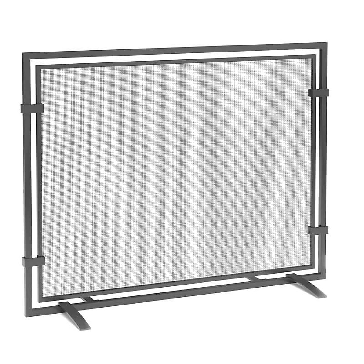 Pilgrim Home & Hearth 18251 Sinclair Single Panel Fireplace Screen, Natural Iron 39”W x 31”H, 21 Lbs