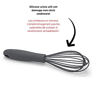 Gourmet By Starfrit 080317-006-0000 Silicone Whisk Utensils, NORMAL, Gray