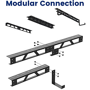 Arsie Overhead Garage Storage Rack, Bin Organization System, Ceiling Racks, Adjustable Tote Storage Rails, Supports Most Storage Bins, 4 Sets, 2 Hooks