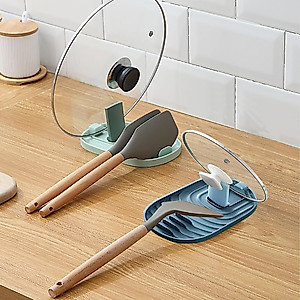 Multifunctional Spoon Rest, 2PCS Foldable Pot Lid Holder Spoon Rest Pan Pot Cover Lid Rack Shelf Stand Holder for Stove Top Kitchen Gadgets Utensil Holder for Home Use Stove Spoon Rest