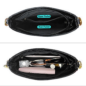 VODIU Classic Clutch Purse Shoulder Handbag Trendy Crocodile Chain Bag Underarm Bags with Zipper for Women